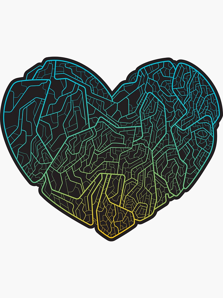 "Techno Heart" Sticker for Sale by monotonica | Redbubble