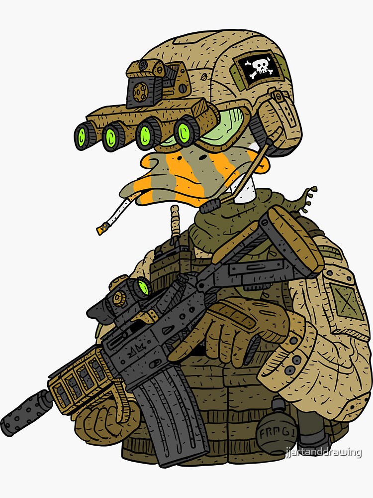 "special forces duck. army soldier. " Sticker for Sale by ...