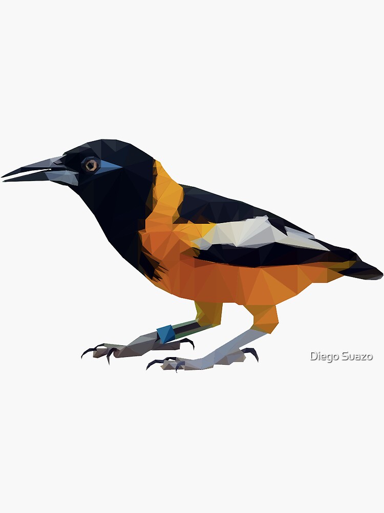 "Polygonal Bird - Venezuelan Troupial" Sticker for Sale by dsuazo ...
