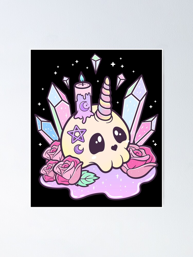 "Kawaii Pastel Goth Cute Creepy Occult Skull" Poster for Sale by cchiaw ...