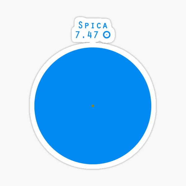 "Spica - Sun size comparison" Sticker for Sale by MetaPhyStore | Redbubble
