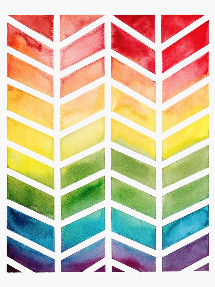 "Rainbow Chevron Watercolour" Sticker for Sale by MinaP | Redbubble