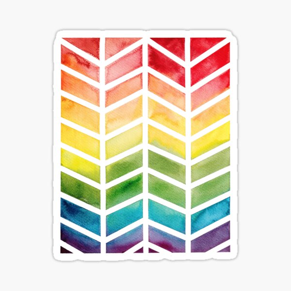 "Rainbow Chevron Watercolour" Sticker for Sale by MinaP | Redbubble