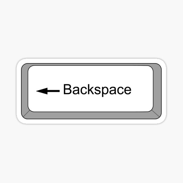 Backspace Key Sticker By Ares286 Redbubble backspace-key-sticker-by-ares286-redbubble