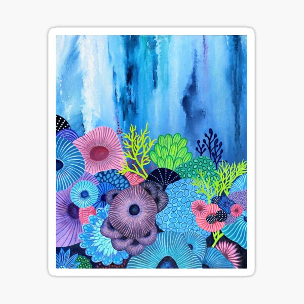 "Underwater coral reef" Sticker for Sale by AstridHamilton | Redbubble