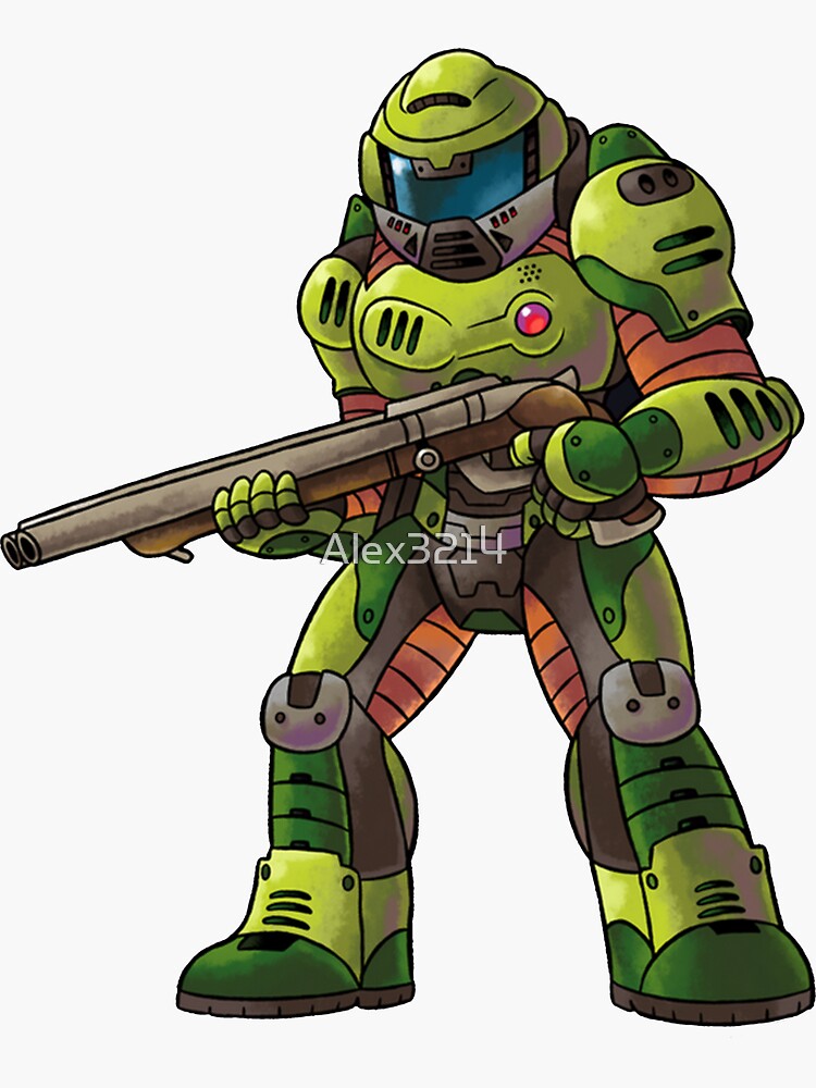 "Doomguy from doom *HIGH QUALITY*" Sticker for Sale by Alex3214 | Redbubble