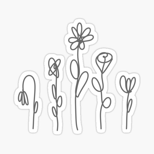 "Minimalist one line lineart flower design" Sticker for Sale by TiniTi ...