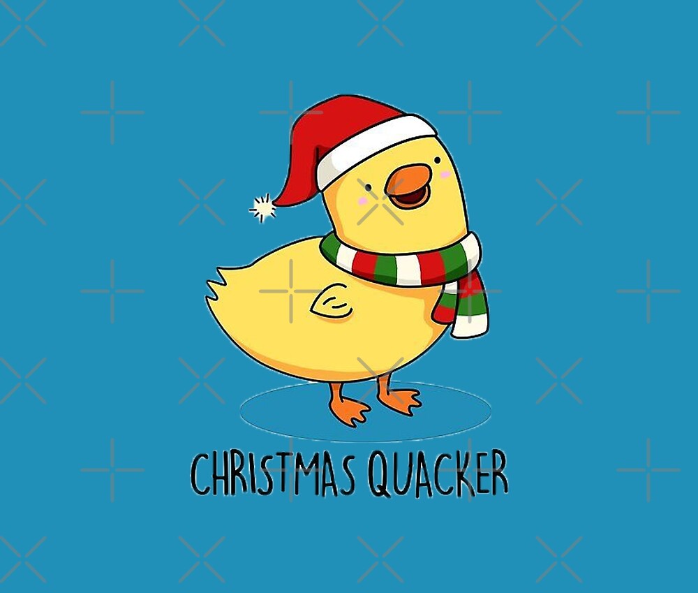 "Christmas Quacker Cracker Duck Cartoon Pun" by 14Smith15 | Redbubble