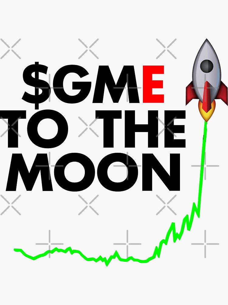 "GameStop Stock $GME to the moon" Sticker for Sale by TEE-ST0RY | Redbubble