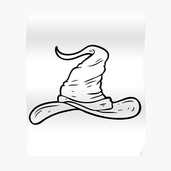 "White Magic Hat" Poster by TreatOrTrick | Redbubble