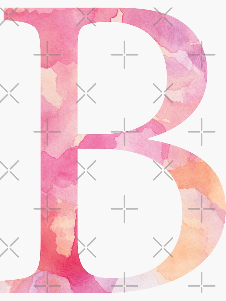 "Beta Pink Watercolor Letter" Sticker by AdventureFinder | Redbubble