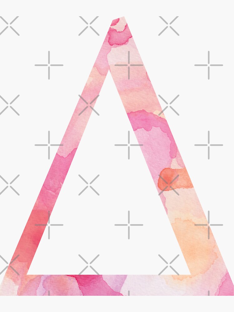 "Delta Pink Watercolor Letter" Sticker for Sale by AdventureFinder ...
