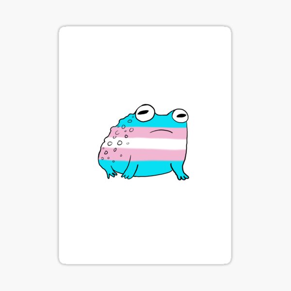 "Sad toad says trans rights! He is wearing he is colours proud ...