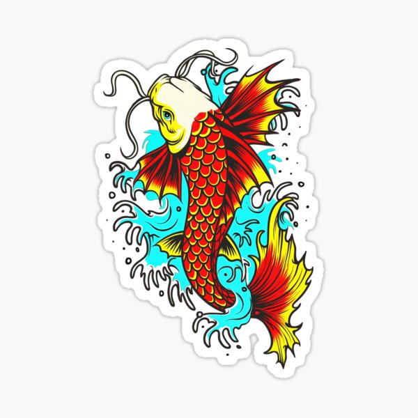 "Japanese Koi Fish Full Color." Sticker by MXanwar | Redbubble