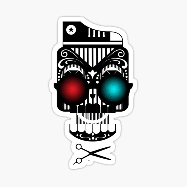 "Skull with glowing eyes" Sticker by Outlookmesh | Redbubble