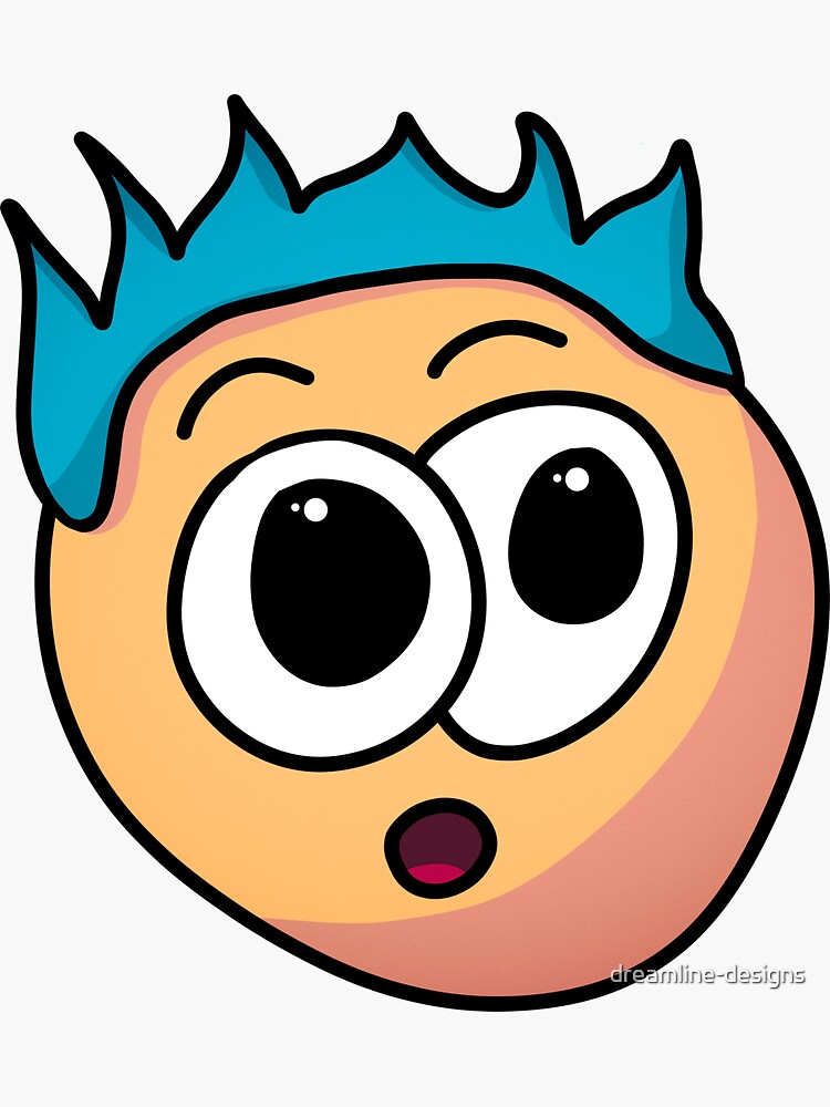 "Stylized Surprised Face" Sticker for Sale by mr-robatto | Redbubble