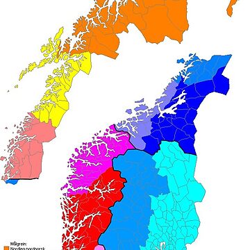 "Map of Norwegian Dialects" Sticker for Sale by History Merch | Redbubble