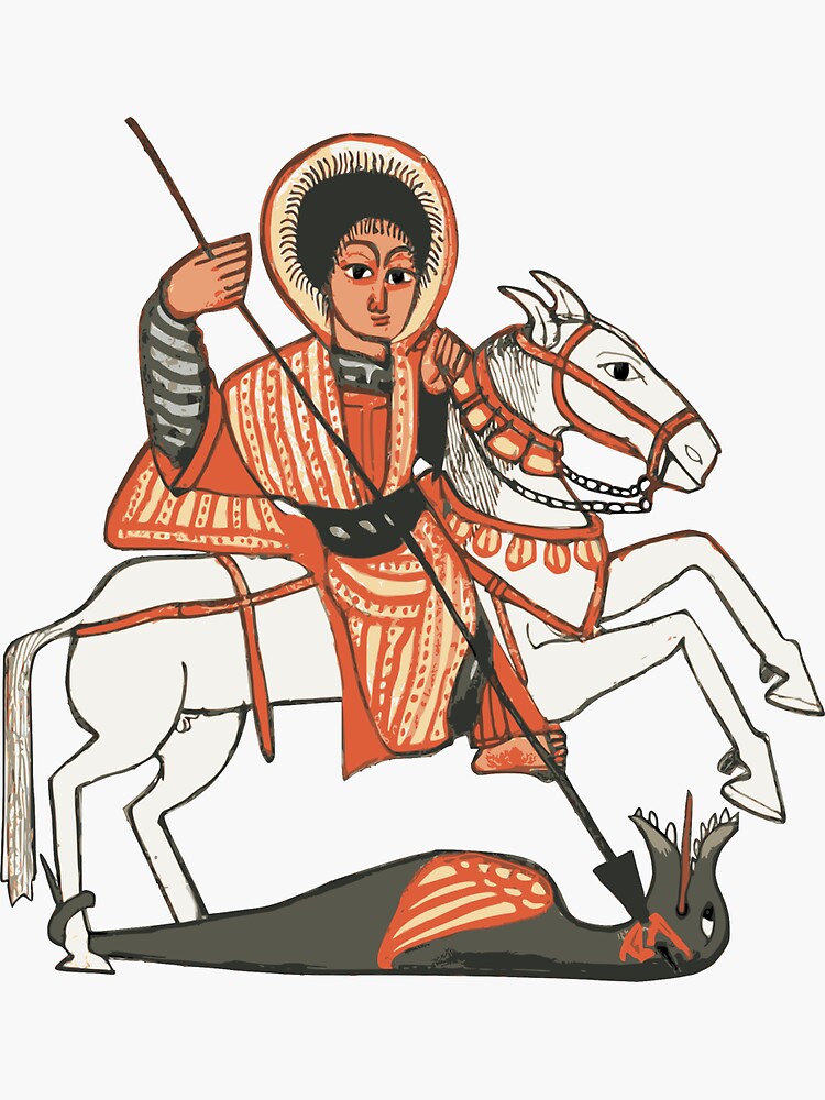 "Saint George Ethiopian style orthodox icon " Sticker for Sale by ...