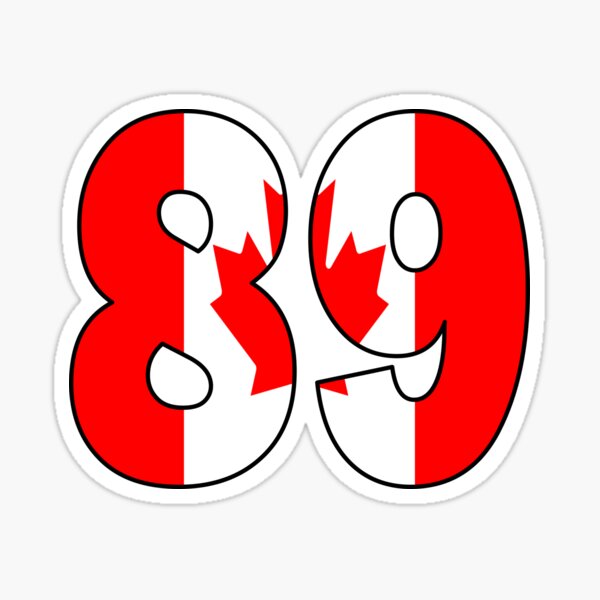 "Number 89 with Canadian flag on the background" Sticker for Sale by ...