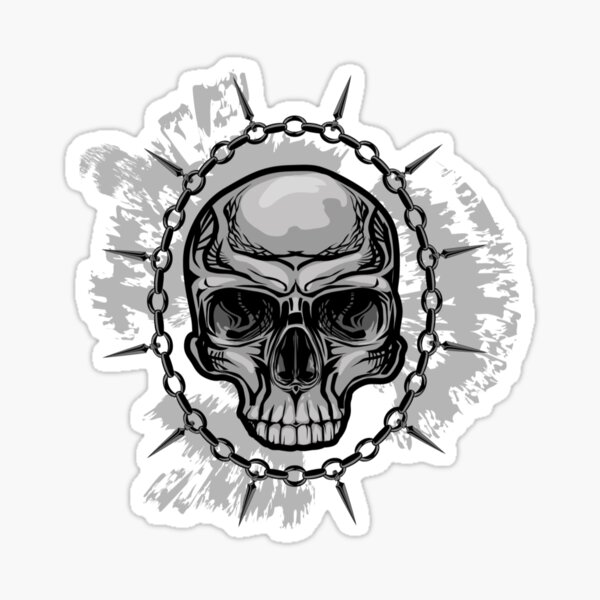 "Chain skull" Sticker for Sale by Outlookmesh | Redbubble