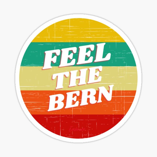 "FEEL THE BERN, POLITICAL HUMOR, GRUNGE LOGO, " Sticker for Sale by ...