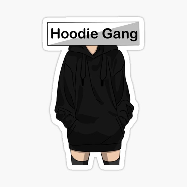 "Hoodie Gang - Black" Sticker for Sale by huygheemma | Redbubble