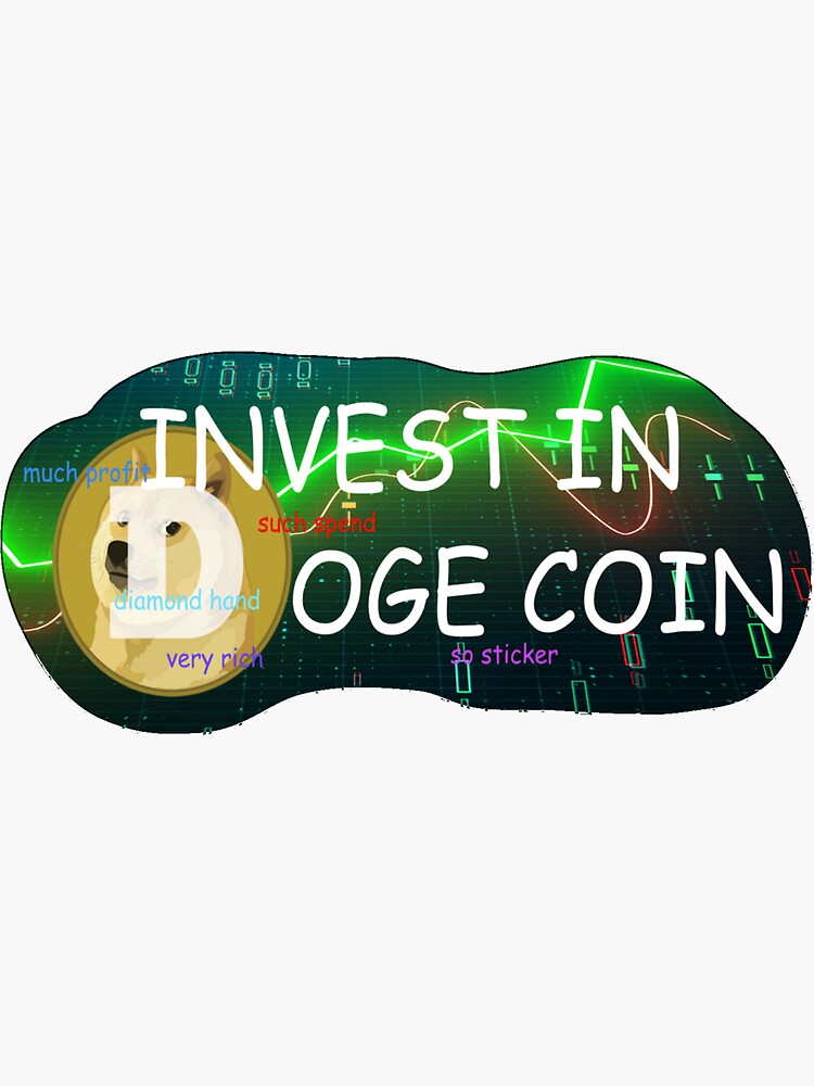 "DOGECOIN STICKER" Sticker by realfatchicken | Redbubble