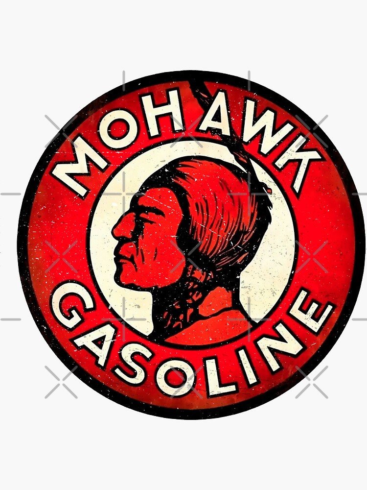 "Mohawk gasoline vintage sign" Sticker for Sale by Ploxd | Redbubble