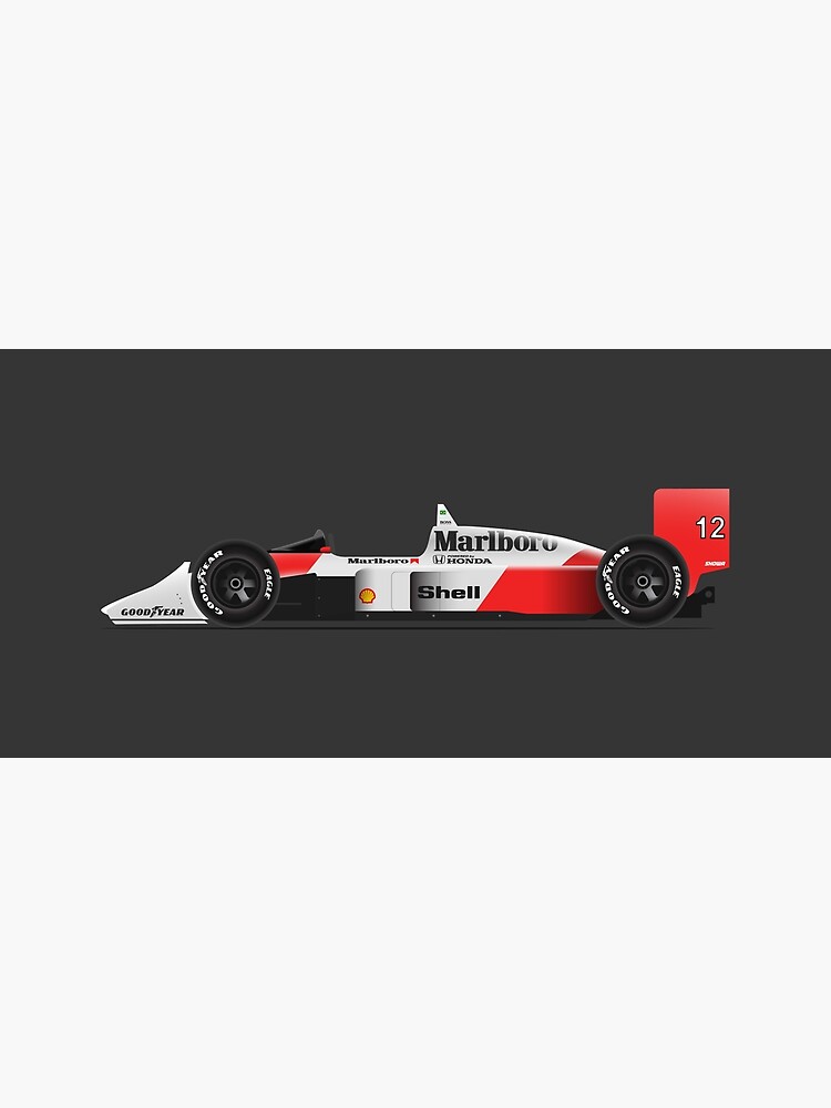 "McLaren FHondaMP4 / 4 Ayrton Senna Illustration side view by Burro ...