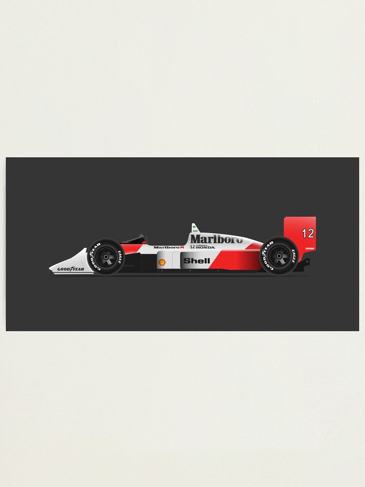 "McLaren FHondaMP4 / 4 Ayrton Senna Illustration side view by Burro ...