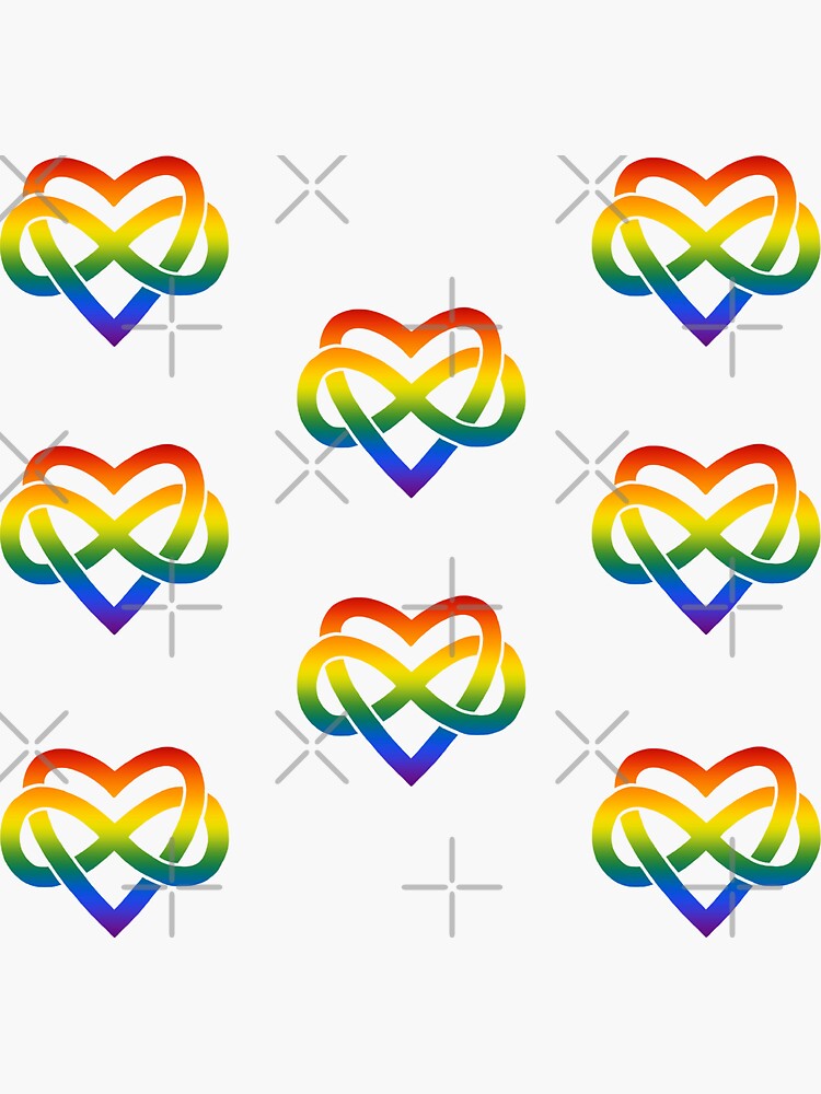 "8x Rainbow Polyamory Infinity Heart" Sticker for Sale by manutz ...