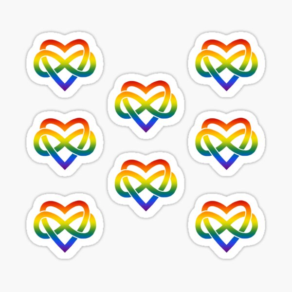 "8x Rainbow Polyamory Infinity Heart" Sticker for Sale by manutz ...