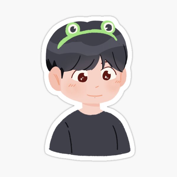 "BTS Jungkook frog headband" Sticker for Sale by hotchocoart | Redbubble