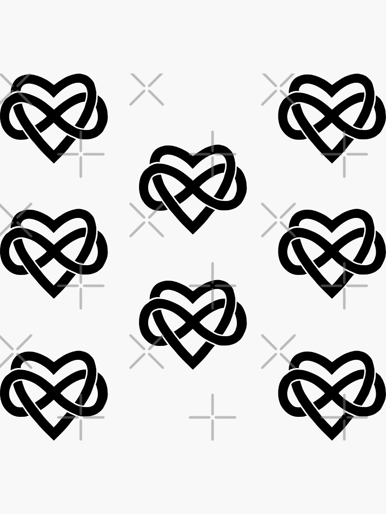 "8x black Polyamory Infinity Heart" Sticker for Sale by Polyamory ...