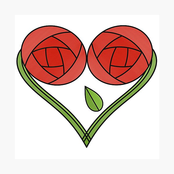 "Art Deco Double Rose Heart" Photographic Print for Sale by ...