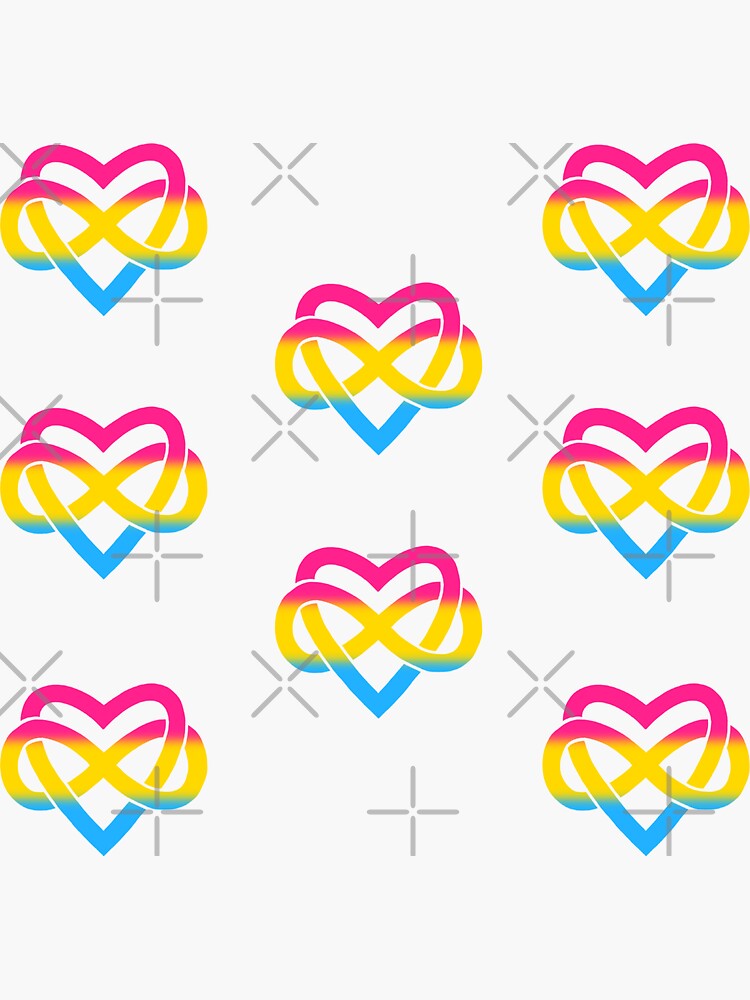 "8x Pansexual Polyamory Infinity Heart" Sticker for Sale by manutz ...