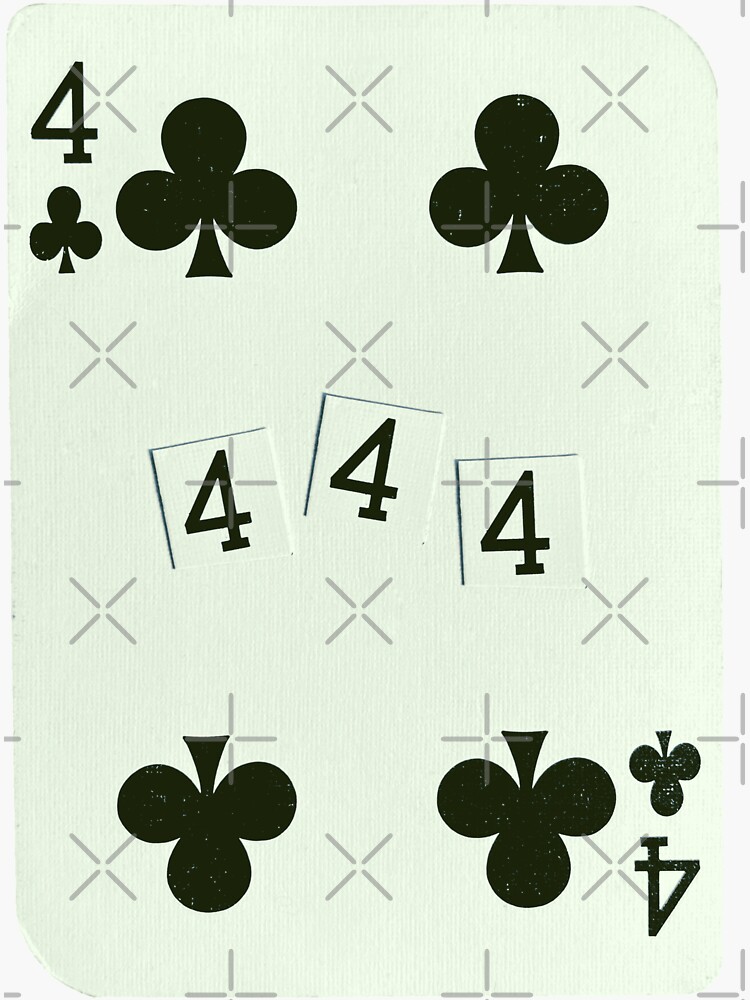 "444 Angel Number Playing Card" Sticker for Sale by tulipsforteeth ...