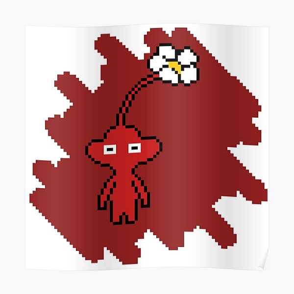"Pikmin "Red Scribble" Design (Pixel Art)" Poster by Charlzthebucket ...