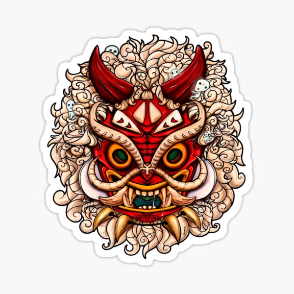 "Oni mask" Sticker by laveleta | Redbubble