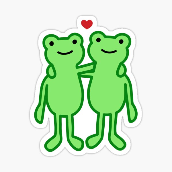 "two froggy friends" Sticker for Sale by naanlin | Redbubble