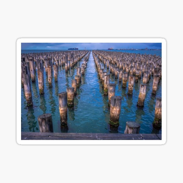 "Hundreds of Pier Posts at the former Princes Pier" Sticker for Sale by ...