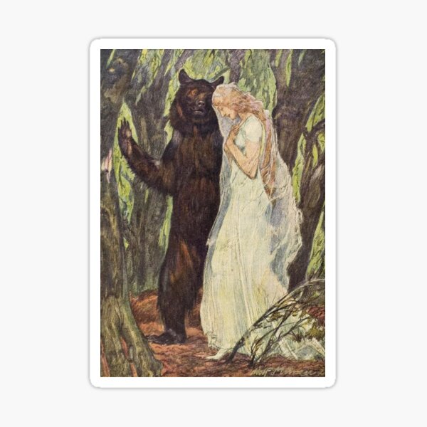 "Bear consoling weeping bride " Sticker by angelslover | Redbubble
