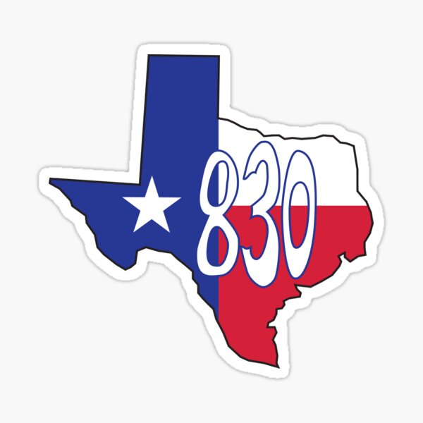 "Hand Drawn Texas Flag 830 Area Code" Sticker for Sale by itsrturn ...
