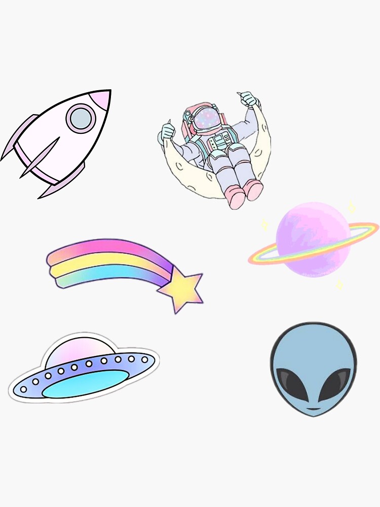 "Space aesthetic sticker " Sticker by Salimasbai01 | Redbubble