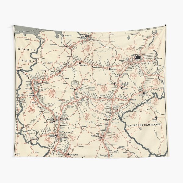"ADAC Autobahn-Karte. 1950 Vintage Map of Autobahn in Germany ...