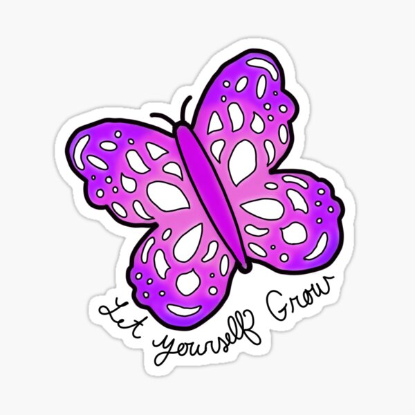 "Let Yourself Grow" Sticker by JuniNBasilCo | Redbubble