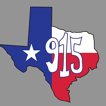"Hand Drawn Texas Flag 915 Area Code" Sticker for Sale by itsrturn ...