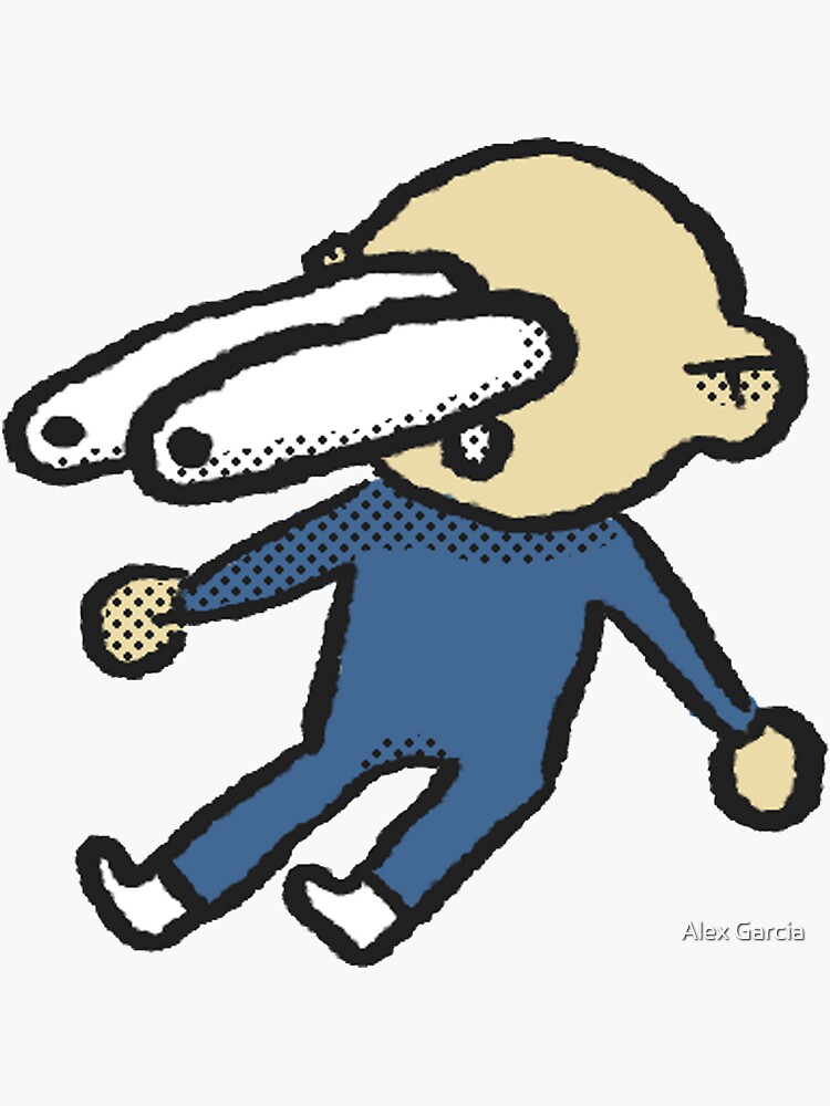 "Bahooga Eyes Pop Out of Head Man - Cursed Character" Sticker by ...