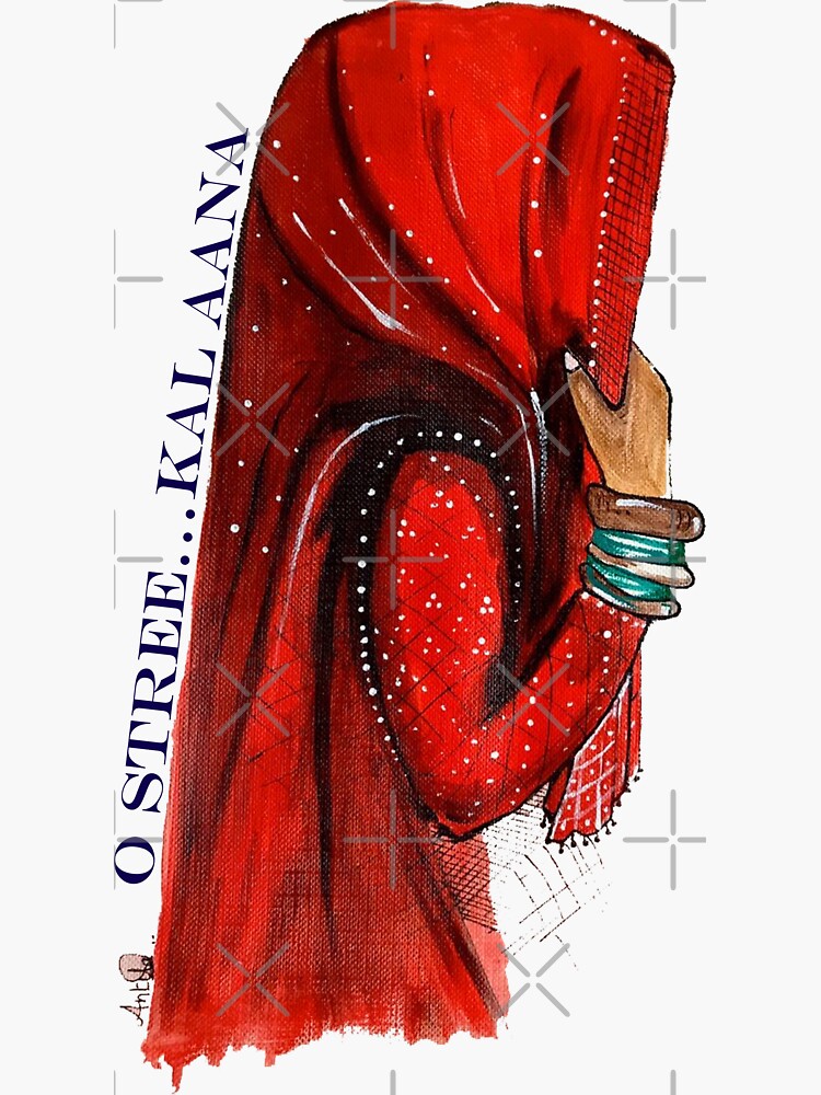 "Women in red saree" Sticker for Sale by Ankilunkad90 | Redbubble