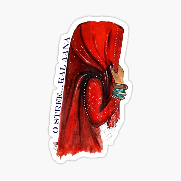 "Women in red saree" Sticker for Sale by Ankilunkad90 | Redbubble